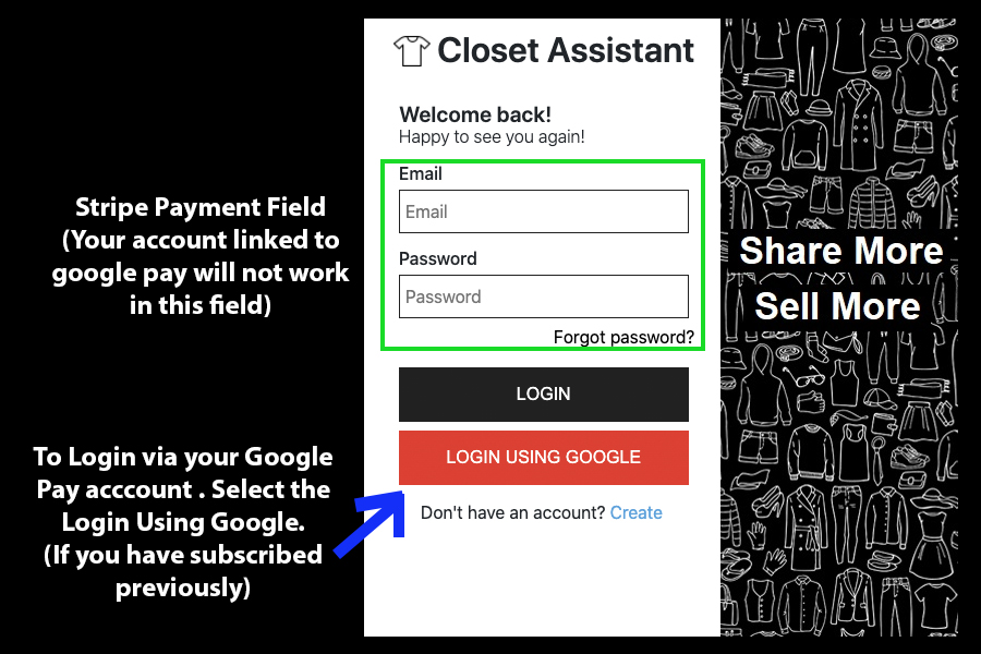 How to Login - Previous Users | Closet Assistant